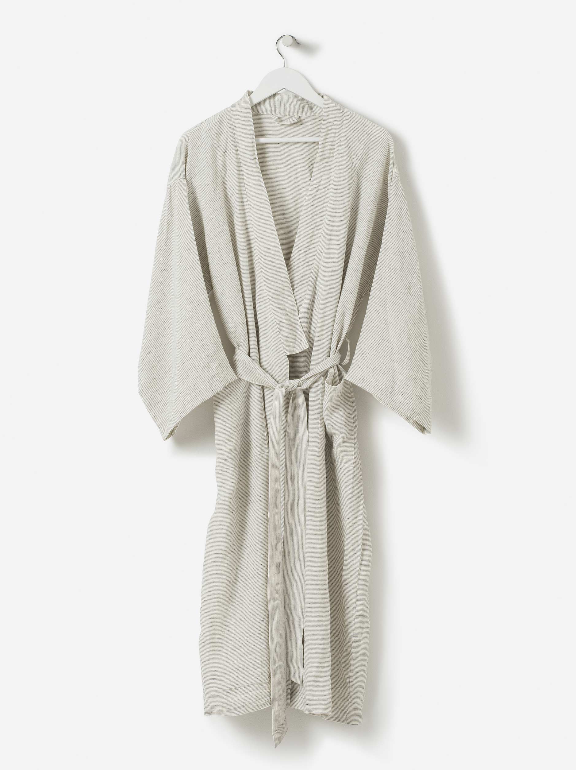 Pinstripe Linen Robe