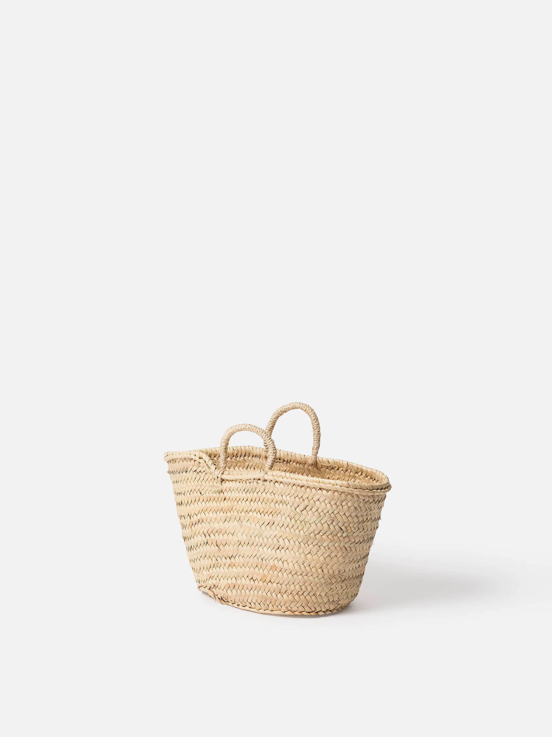 Moroccan Basket w/Woven Handles